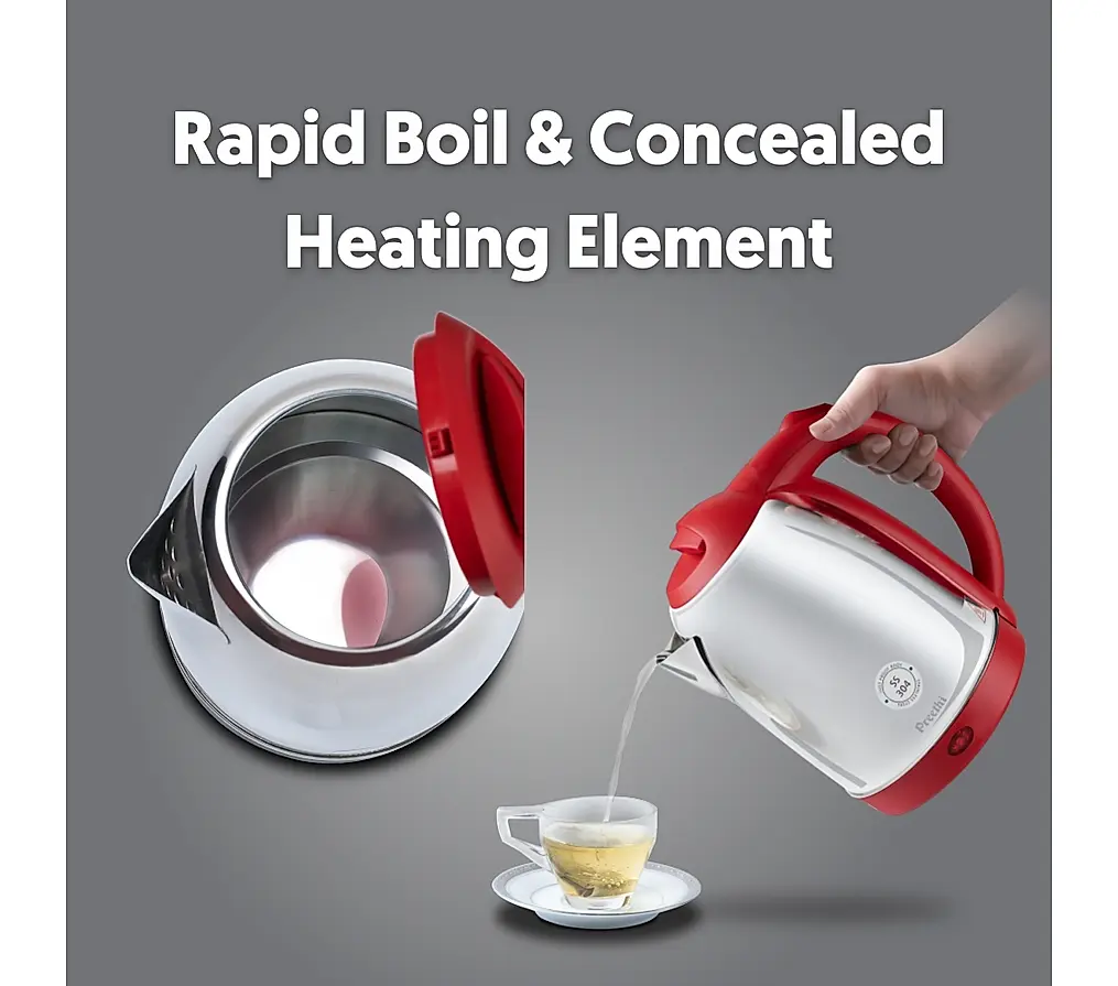 Preethi Armour Electric Kettle (red) 1500-Watt (Size 1.2 / 1.5 / 1.8 ...