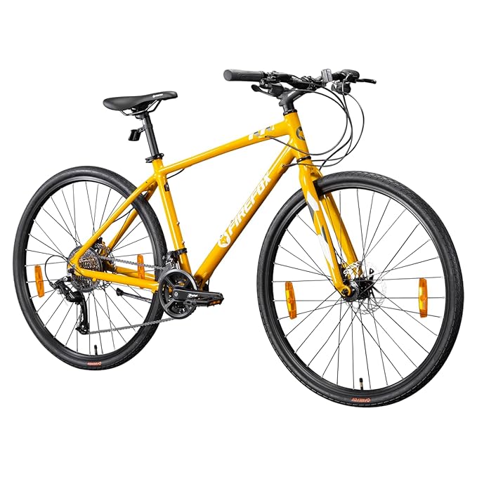 Firefox Volante D 700C T Hybrid Cycle/City Bike (18 Gear, Yellow)– Vvalyou