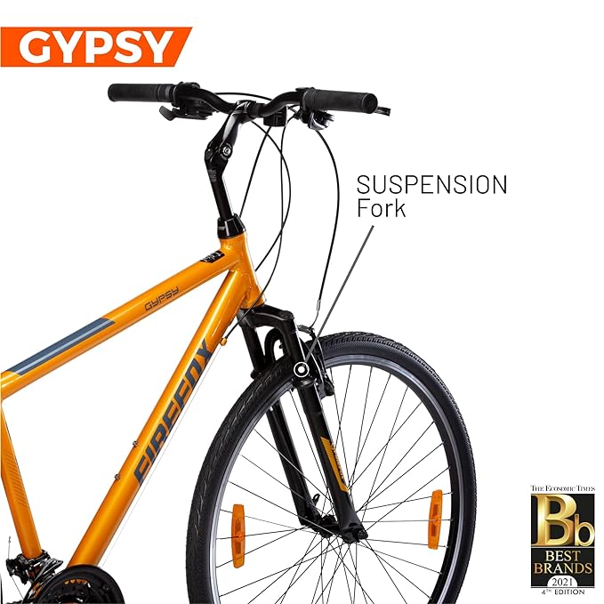 Firefox Bikes 700C (Gypsy V 21S) Hybrid Bike | Mustard/Black– Vvalyou