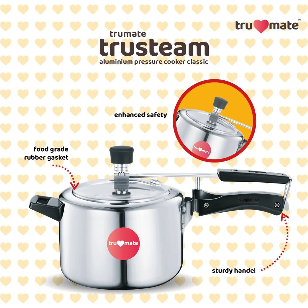 Trumate trusteam aluminium pressure cooker classic – 5ltr– Vvalyou