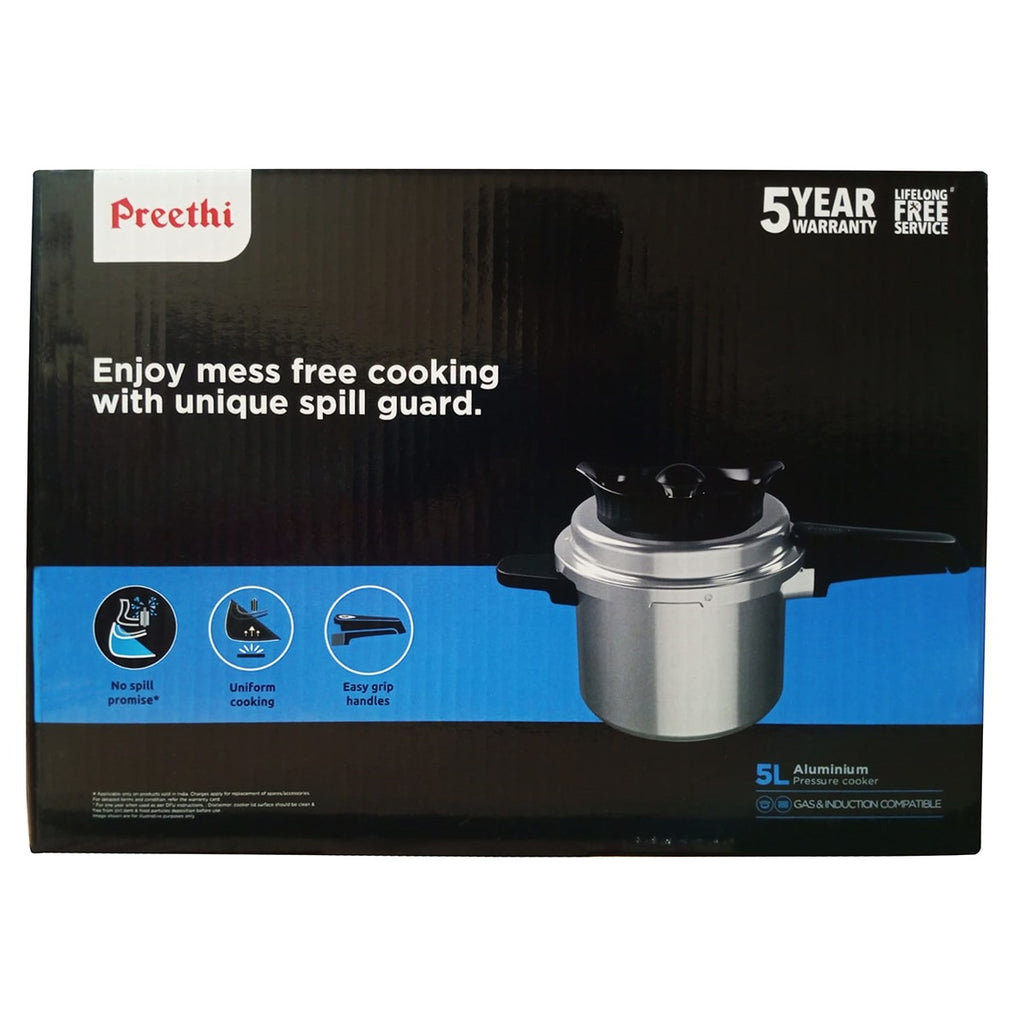 Preethi Pressure Cooker Ol Alu 5 Ltr Nib– Vvalyou