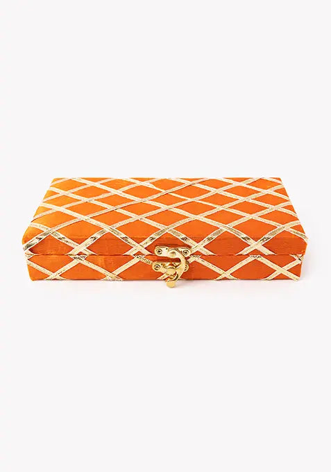 Indya Orange Gota Patti Embellished Shagun Box– Vvalyou