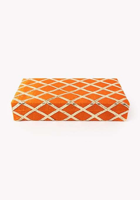 Indya Orange Gota Patti Embellished Shagun Box– Vvalyou